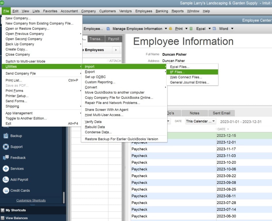 How do I export from Corfix and import into Quickbooks desktop(QBD)?